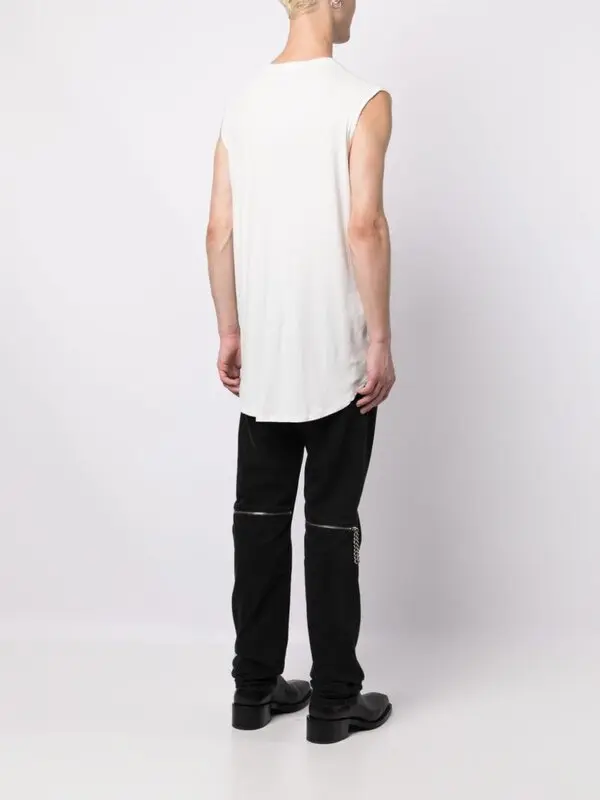 JULIUS Curved-hem Cotton Tank Top