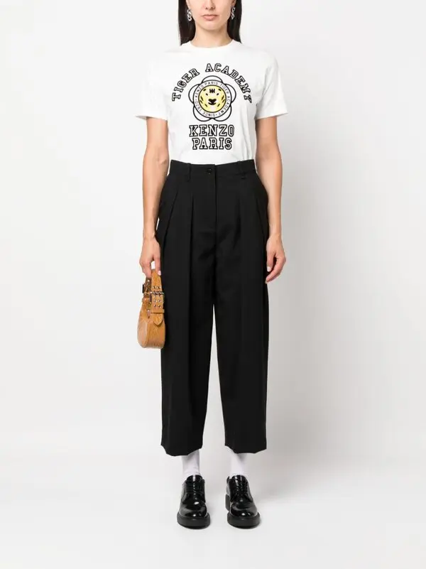 Kenzo Pleat-detail Cropped Trousers