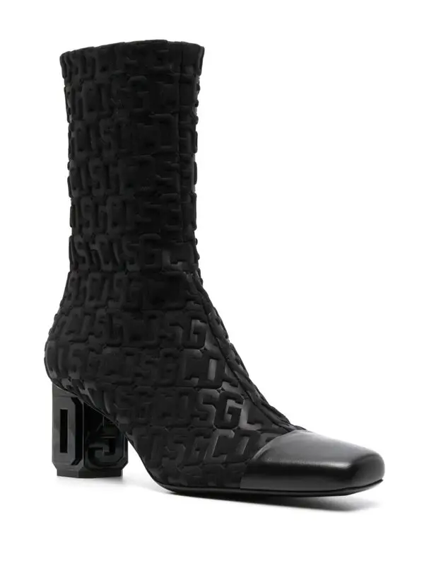 Gcds 75mm Monogram-pattern Ankle Boots