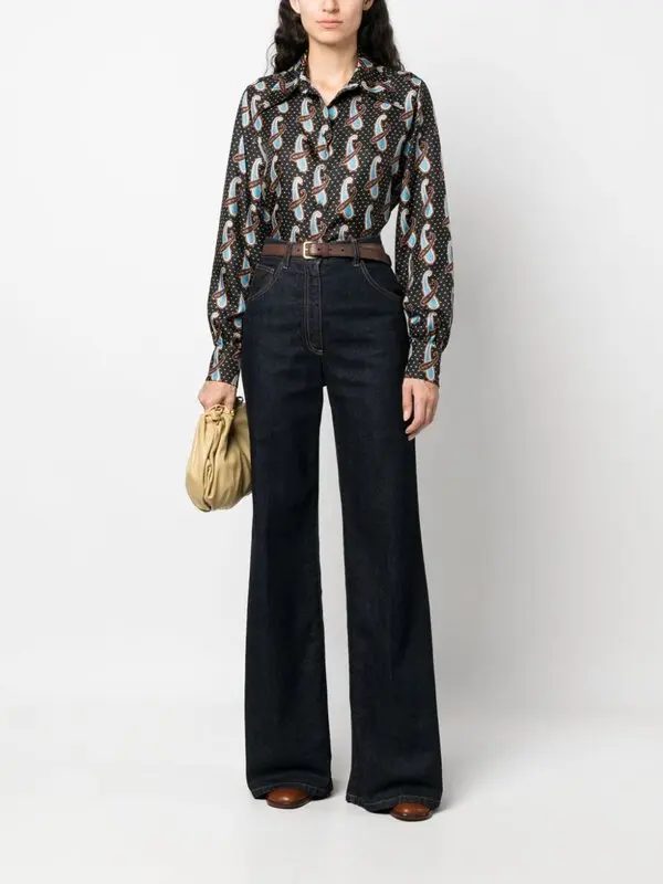 Etro Paisley-print Silk Shirt - Black