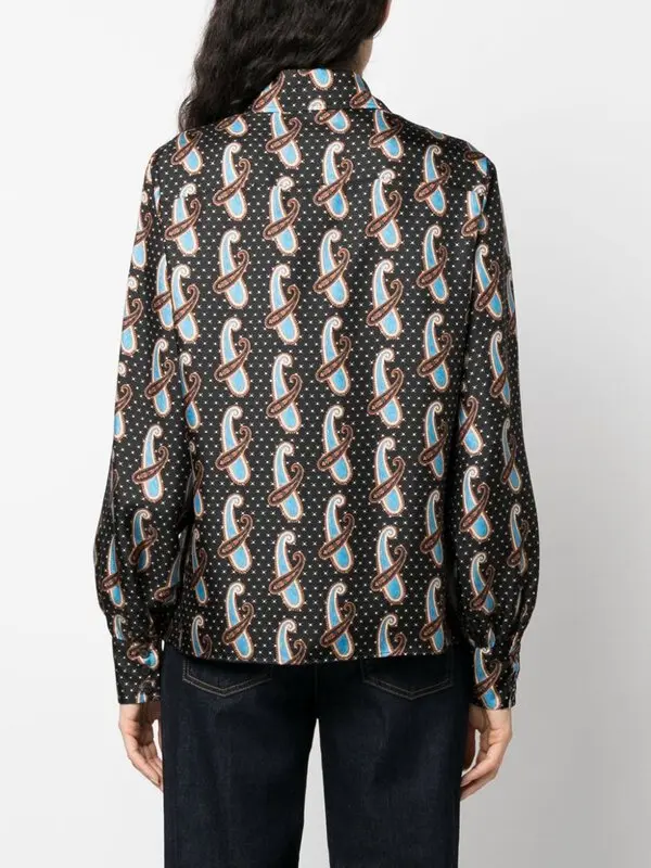 Etro Paisley-print Silk Shirt - Black