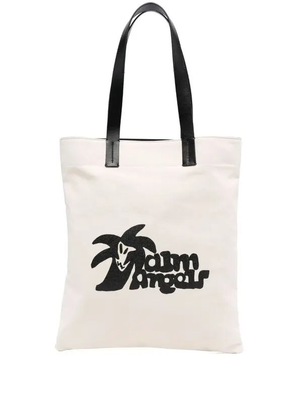 Palm Angels Logo-print Canvas Tote Bag - Neutrals