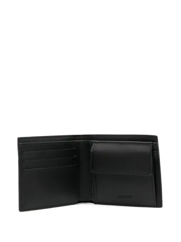 Lacoste Logo-plaque Leather Wallet - Black