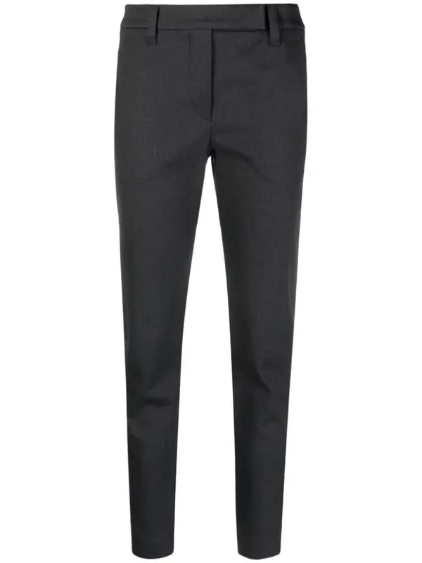 Brunello Cucinelli Mid-rise Cropped Tapered Trousers - Grey