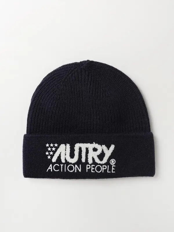 AUTRY Wool Blend Beanie With Embroidered Logo