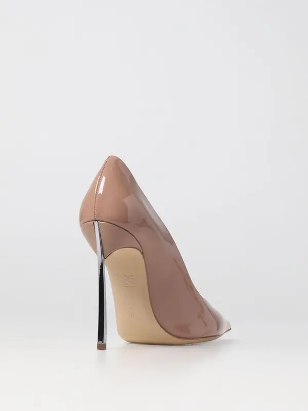 Casadei Patent Leather Pointed Toe Stiletto Pumps - Nude