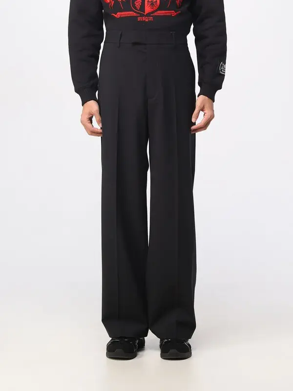 MSGM Virgin Wool Stretch Trousers - Black