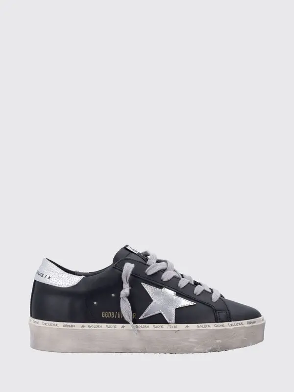 GOLDEN GOOSE Hi Star Distressed Leather Platform Sneakers