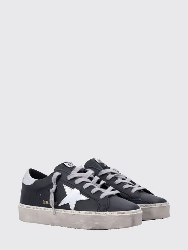 GOLDEN GOOSE Hi Star Distressed Leather Platform Sneakers