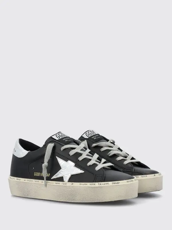 GOLDEN GOOSE Hi Star Distressed Leather Platform Sneakers