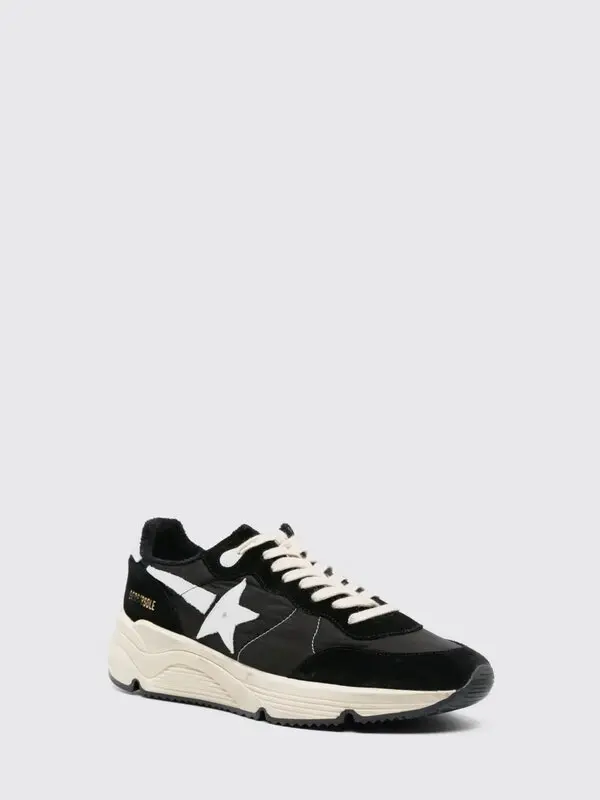 GOLDEN GOOSE Running Sole Low-top Sneakers In Nylon And Suede - Black