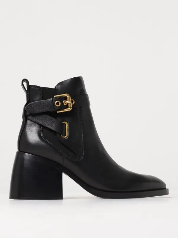 See By Chloé Averi Ankle Boots In Leather With Buckle