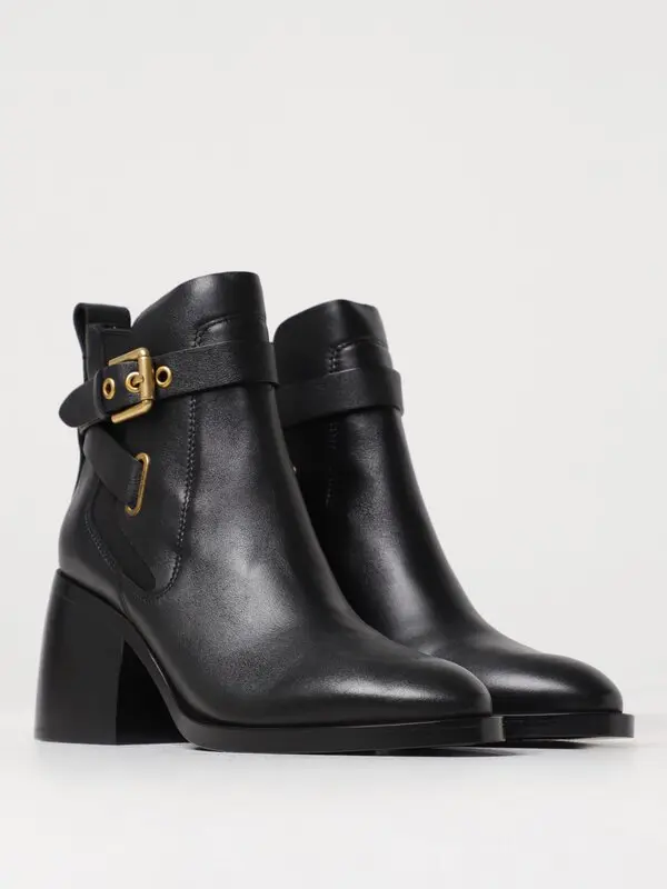 See By Chloé Averi Ankle Boots In Leather With Buckle