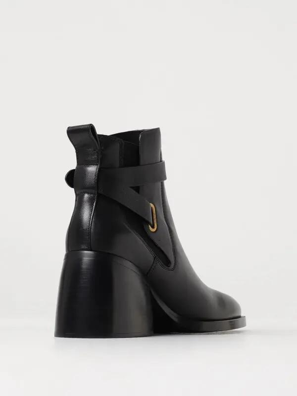 See By Chloé Averi Ankle Boots In Leather With Buckle