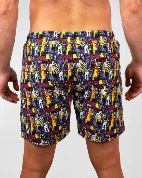 MACEOO Apos;s Lion Swim Shorts - Pineapple Multi
