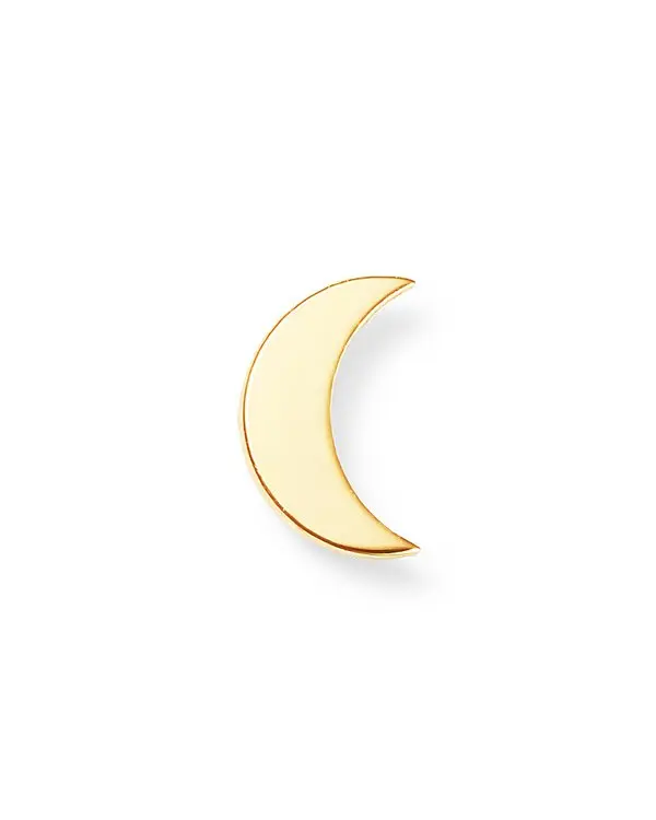 Zoe Chicco 14k Yellow Crescent Moon Stud Earring - Gold