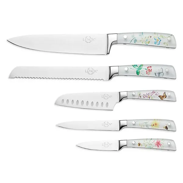LENOX Butterfly Meadow 6-piece Knife Block Set - White