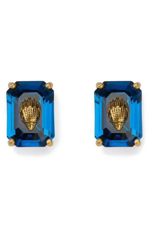 Kurt Geiger Emerald Cut Stud Earrings - Blue