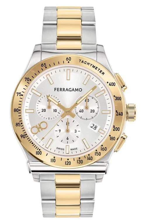 FERRAGAMO 1927 Chronograph Bracelet Watch - Two Tone Gold