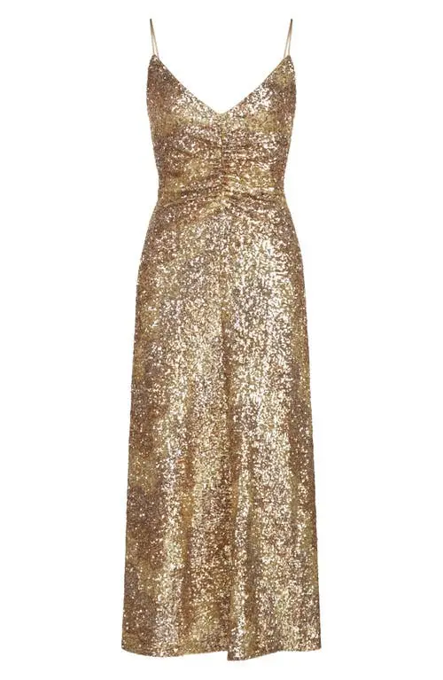 Halston Alessandra Sequin V-neck Dress