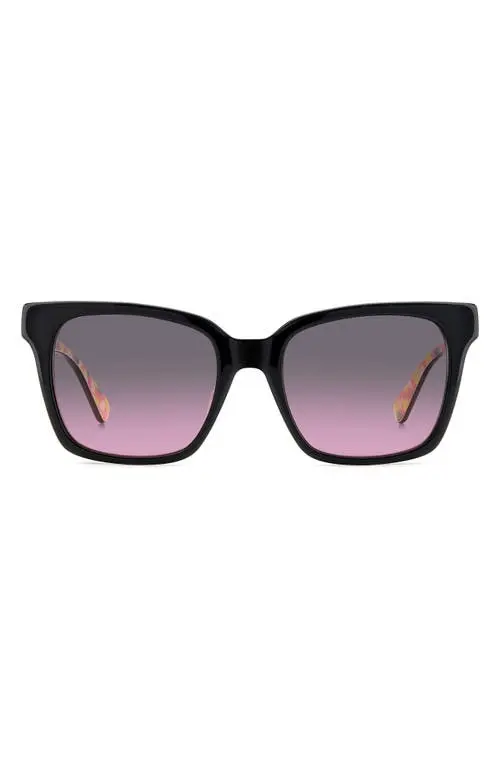 Kate Spade New York Gradient Polarized Square Sunglasses - Black/grey Shaded Pink