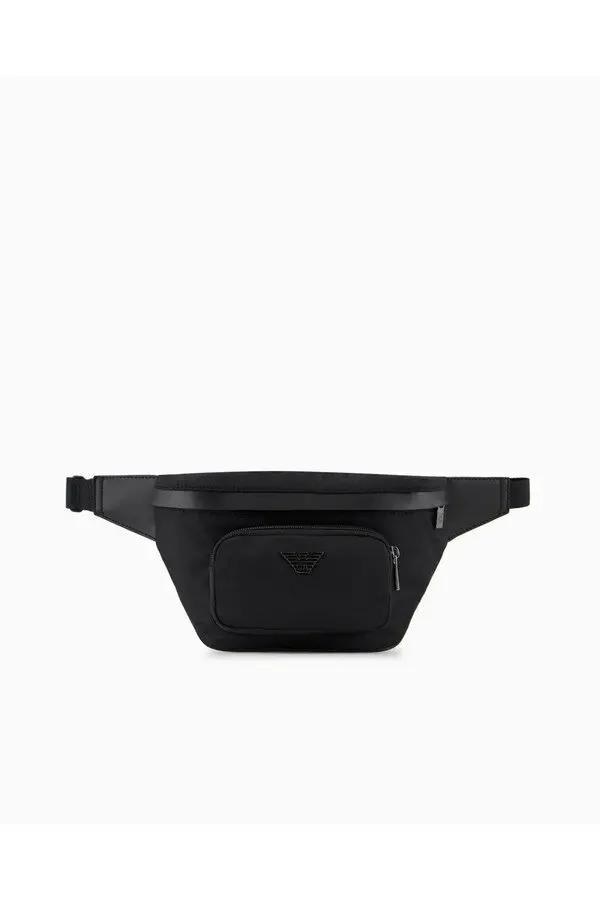 Emporio Armani Recycled-nylon Belt Bag - Black
