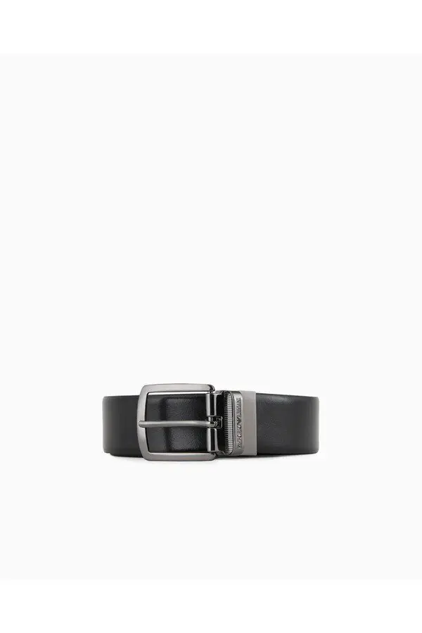 Emporio Armani Reversible Leather Belt - Black