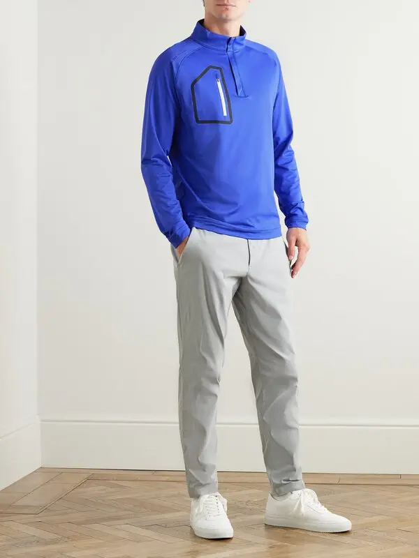 Peter Millar Forge Tech-jersey Jacquard Half-zip Golf Top