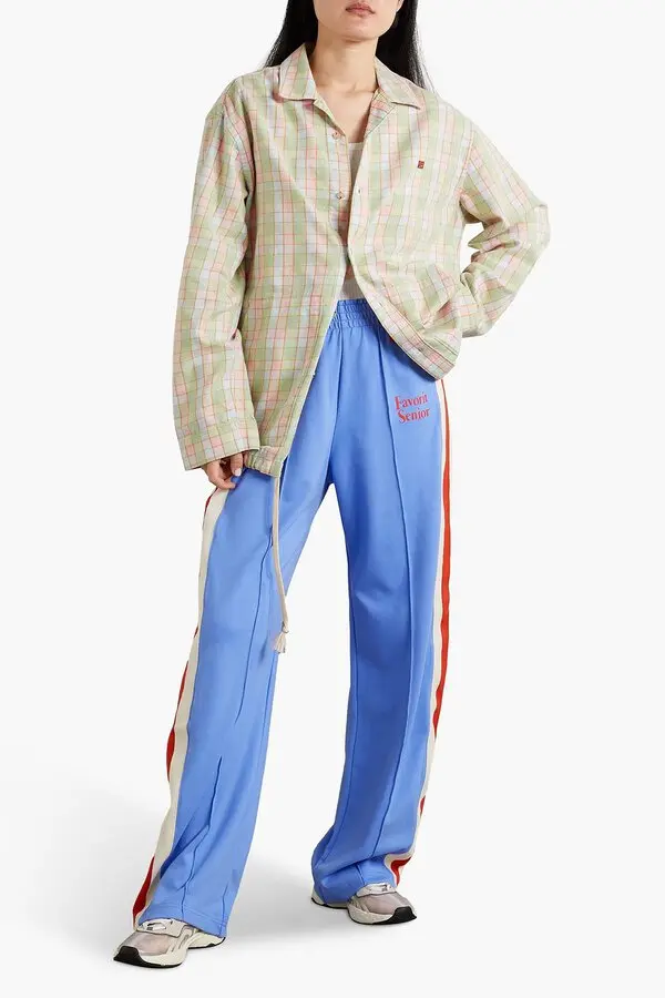 Acne Studios Checked Cotton Flannel Shirt With Drawstring Hem