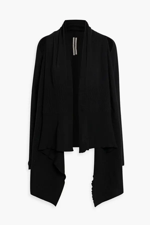 Rick Owens Cutout Wool Cardigan - Black