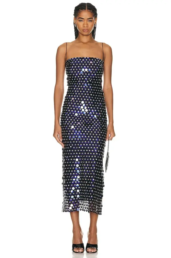 knee length dresses for ladies Sequin Slip Phoenix Midi Dress – CHICIDA main image 1