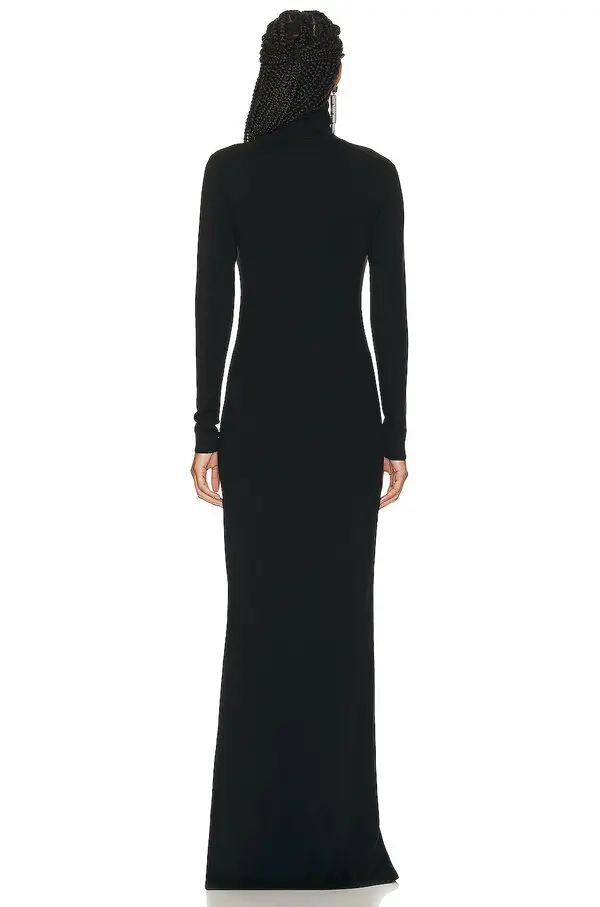 Saint Laurent Long Sleeve Turtleneck Gown