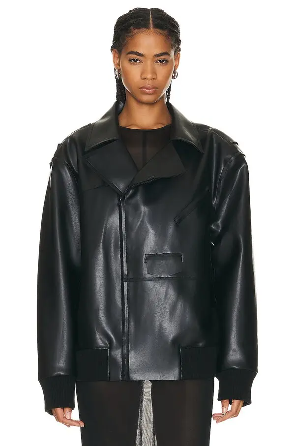 Norma Kamali Oversized Moto Jacket - Black