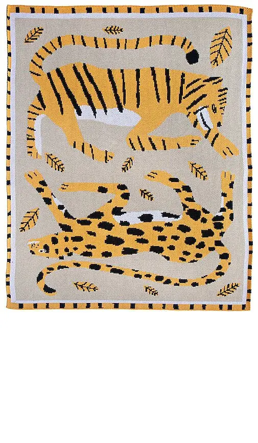 SLOWDOWN STUDIO Big Cats Mini Blanket In Grey - N,a