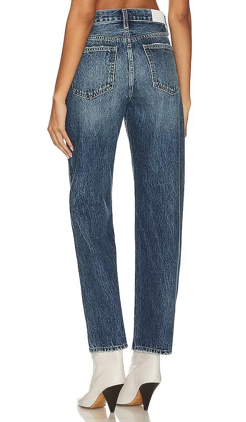 PISTOLA Lexi Mid Rise Relaxed Straight Jeans In Dark Wash Denim - Artisan