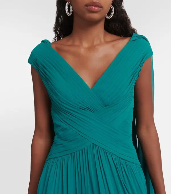 Elie Saab Caped Silk-blend Gown