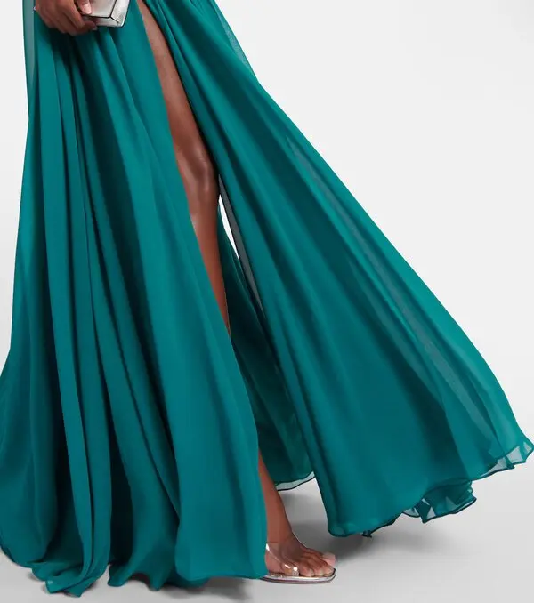 Elie Saab Caped Silk-blend Gown