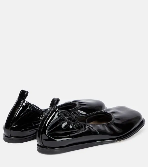 Simone Rocha Patent Leather Ballet Flats - Black