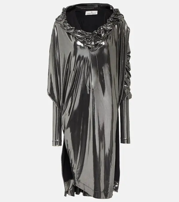 VIVIENNE WESTWOOD Draped Lamé Midi Dress - Silver
