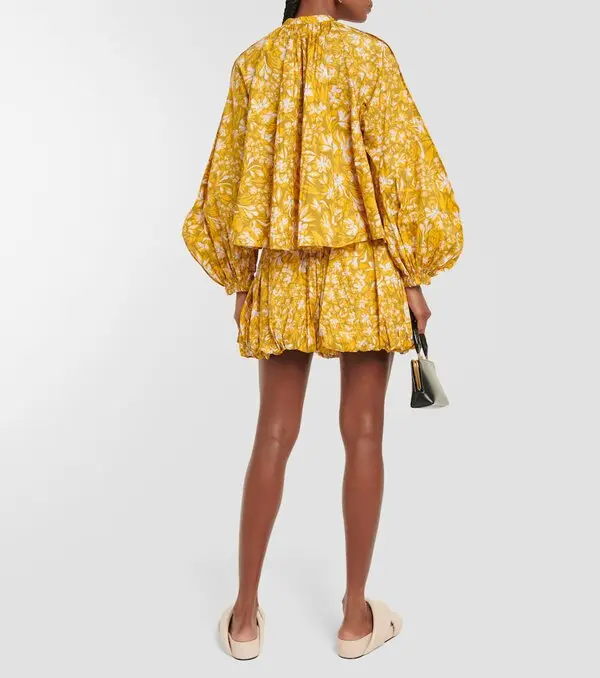 JIL SANDER Floral Puff-sleeve Blouse