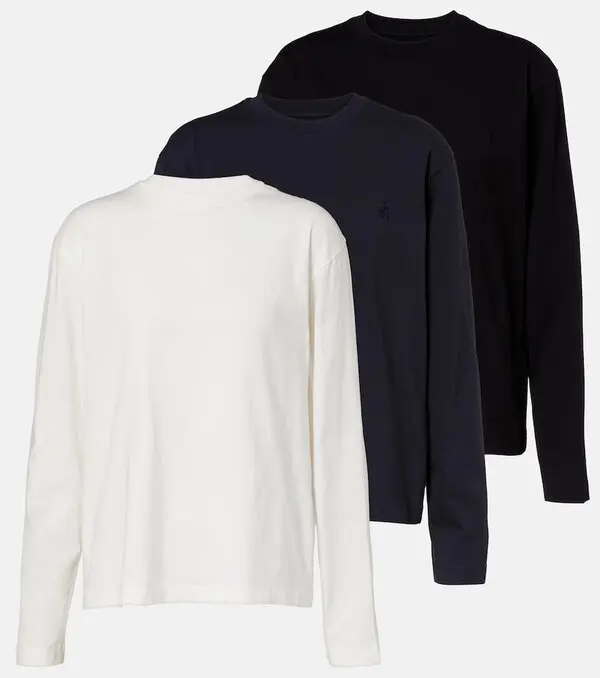JIL SANDER Set Of 3 Cotton Jersey T-shirts - Multicoloured