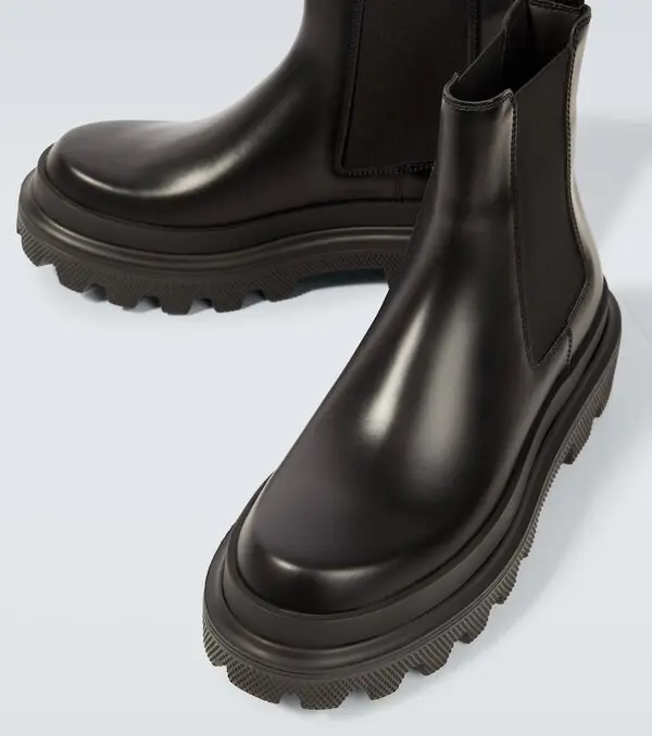 Dolce & Gabbana Leather Chelsea Boots In Black - 50% Off  display picture 1
