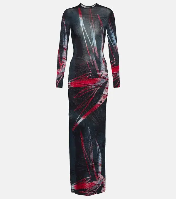 LOUISA BALLOU Printed Jersey Maxi Dress