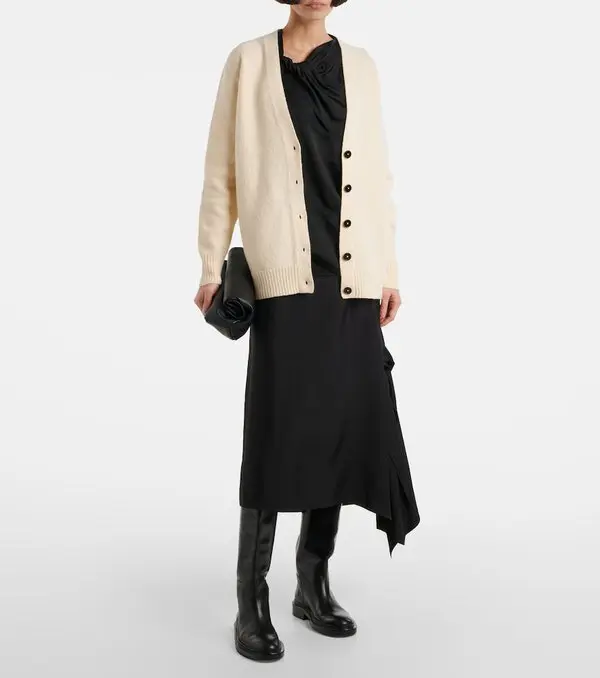 JIL SANDER Wool Cardigan - Beige
