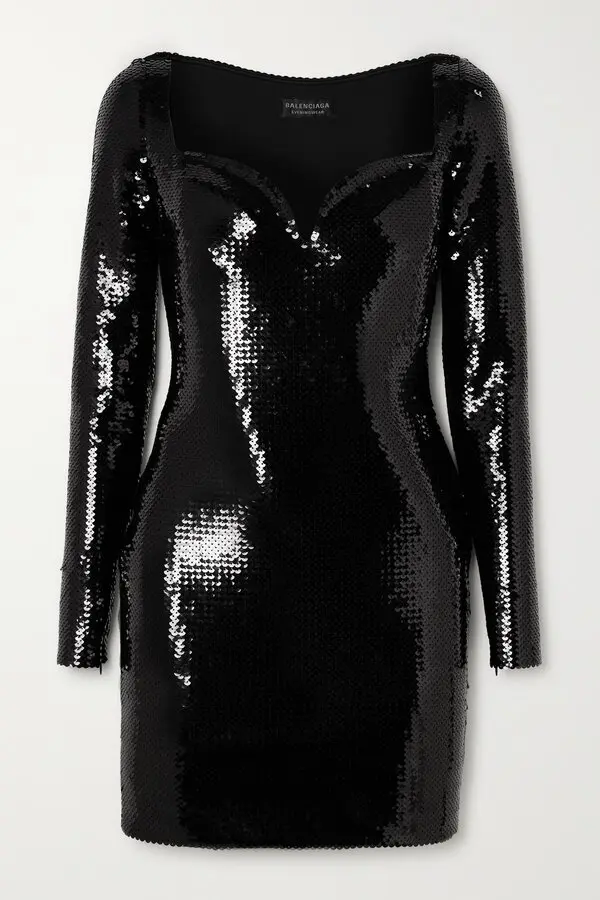 Balenciaga Sequined Stretch-crepe Mini Dress