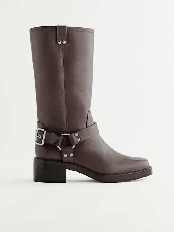 REFORMATION Francesca Moto Boots - Brown