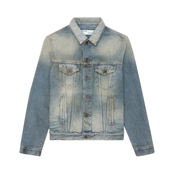 Off-White Airport Tape Denim Jacket - Blue
