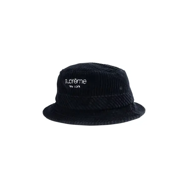 Supreme Wide Wale Corduroy Crusher Hat - Black
