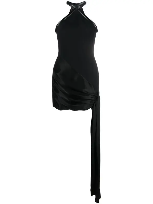David Koma Sleeveless Halterneck Draped Minidress