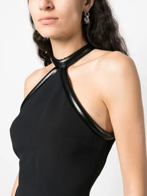 David Koma Sleeveless Halterneck Draped Minidress